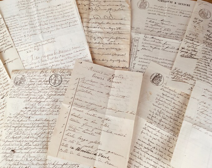 Antique Documents Dating 1800s, Pages, Letters, Documents Pack Paper ...