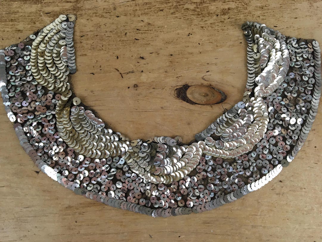 Vintage Sequinned Collar, for Sewing on or Adding to Crafts, Arts ...