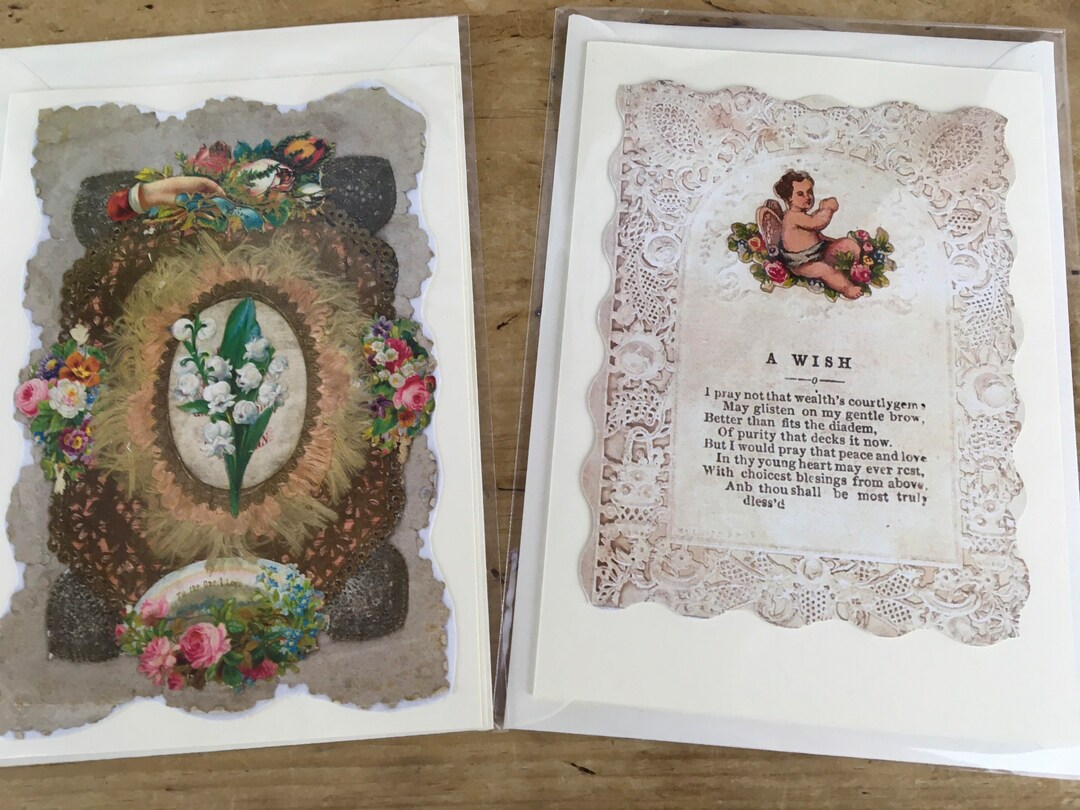 2 Pretty Floral Blank Greeting Cards Ideal for Sending, Framing ...