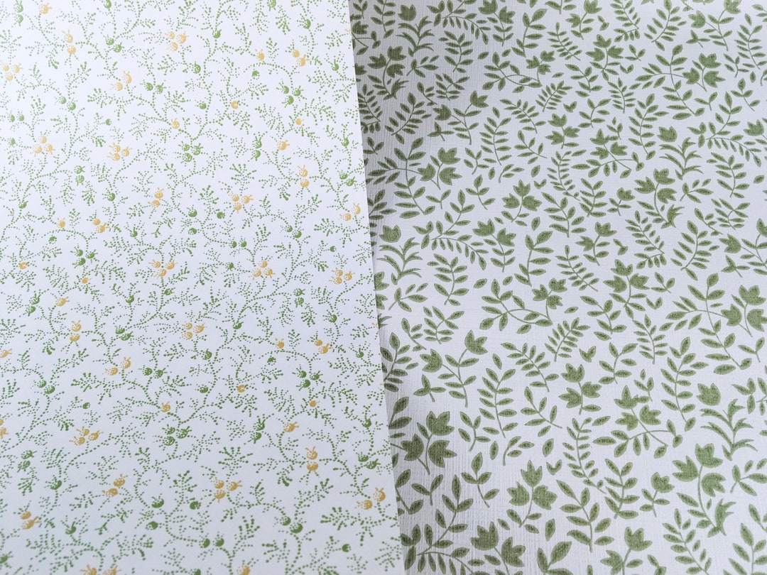 Vintage Small Scale Floral Wallpaper 2 Mtrs for Projects Craft Backing ...