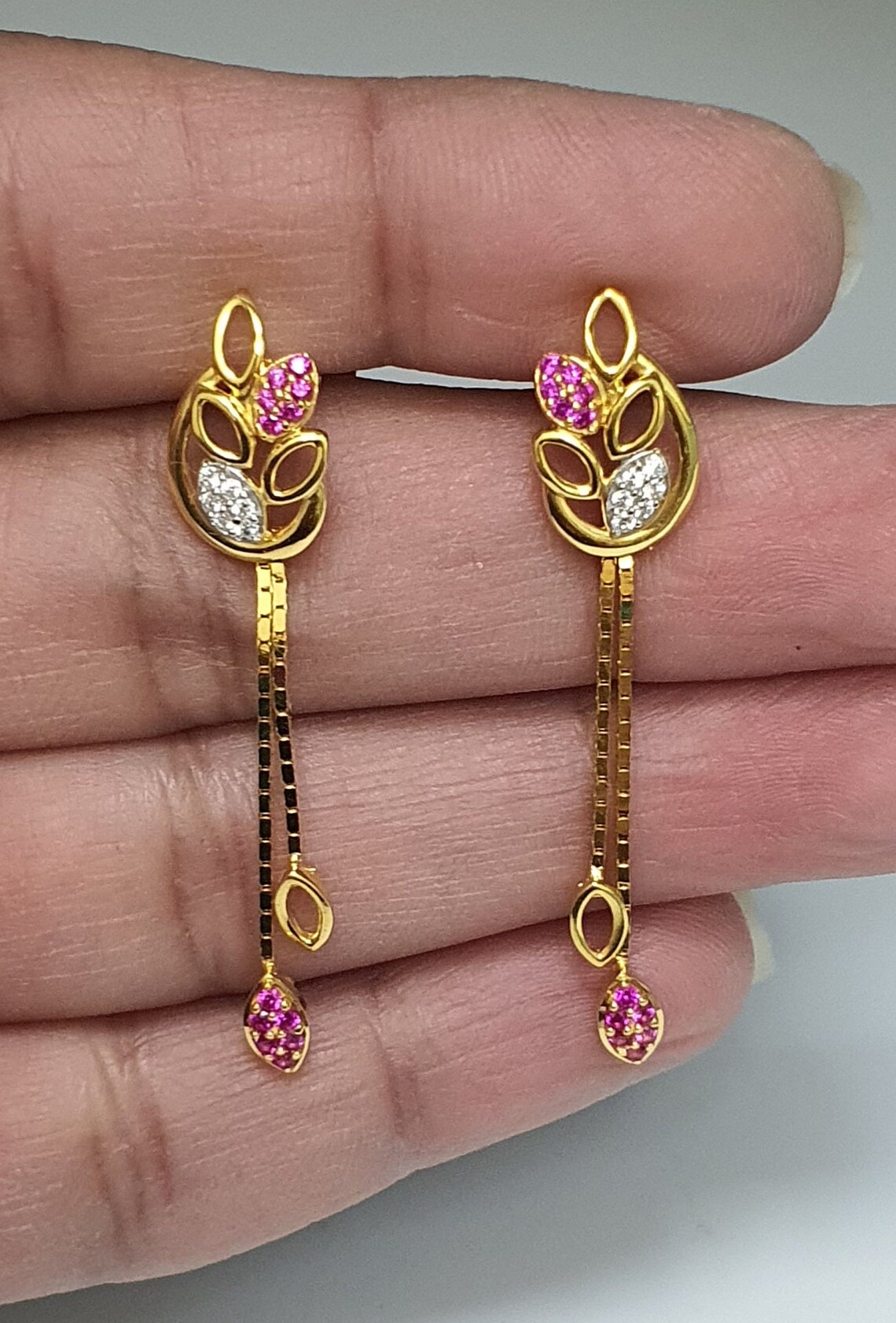 22ct Yellow Gold Ladies Drop Earrings 4.8 Grams - Etsy