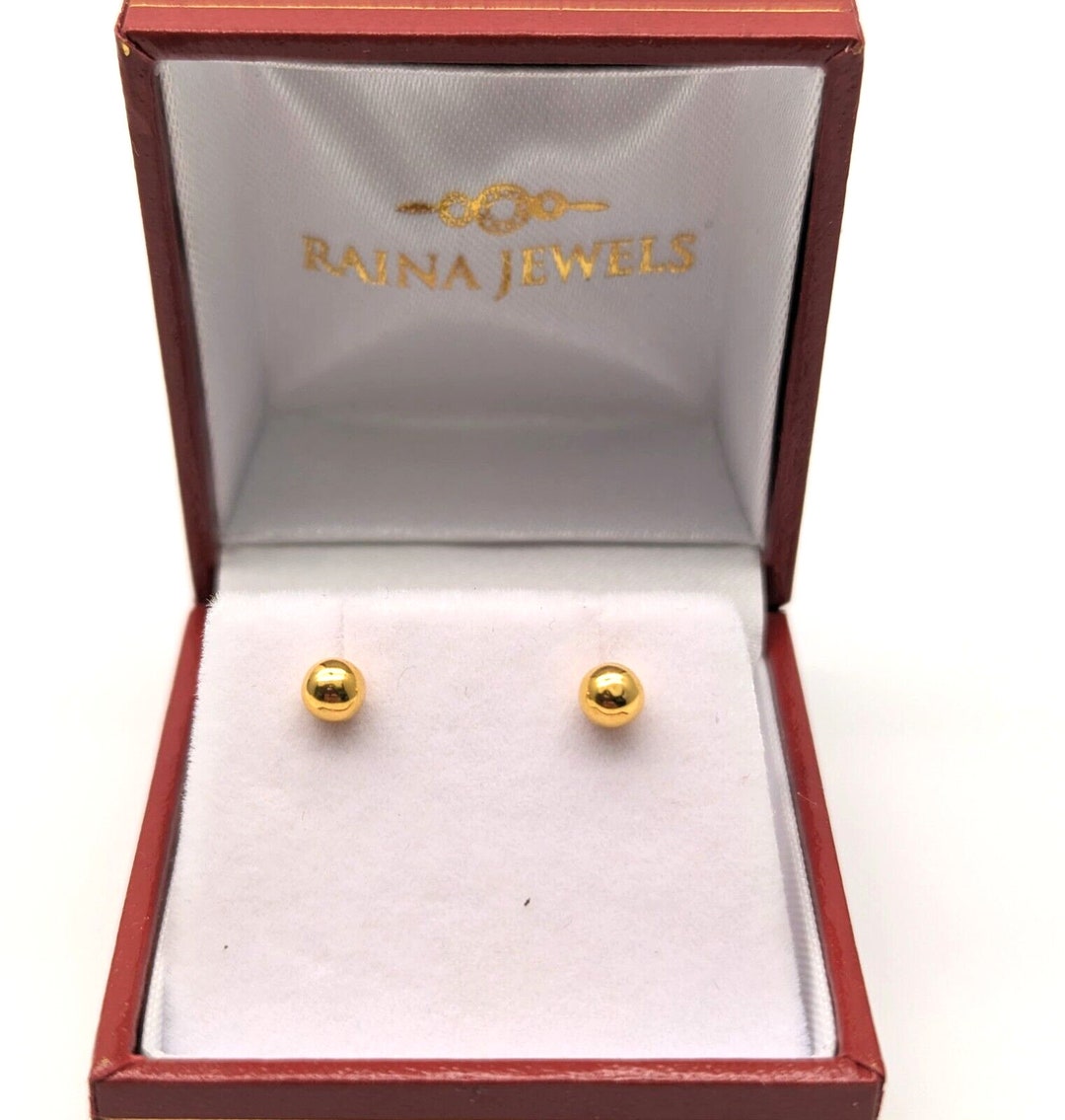 22ct Yellow Gold Round Plain Ball Stud Earrings Gold Ball Studs Stud Earrings 22ct Ball Studs ...