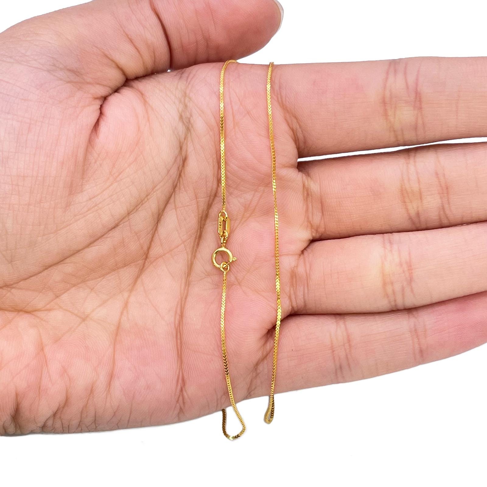 22ct Yellow Gold Solid Foxtail Chain Necklace 18inches 0.6mm - Etsy