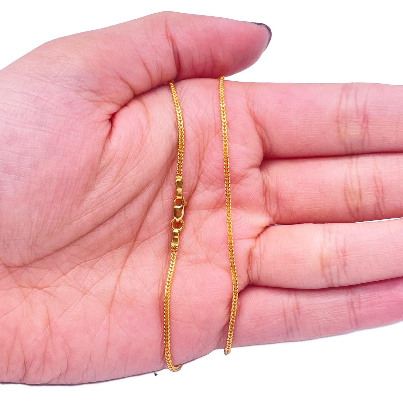 22ct Yellow Gold Solid Foxtail Chain Necklace 18inches 1.3mm Width - Etsy
