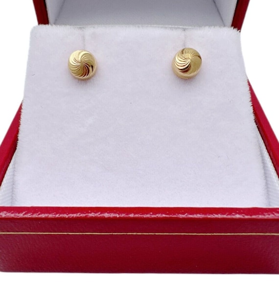 22ct Yellow Gold Diamond Cut Swirl Children Stud Earrings Screw Back 4.8mm Children Stud Earrings Kids Earrings Etsy