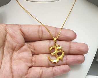 Gold Om Pendant - Etsy