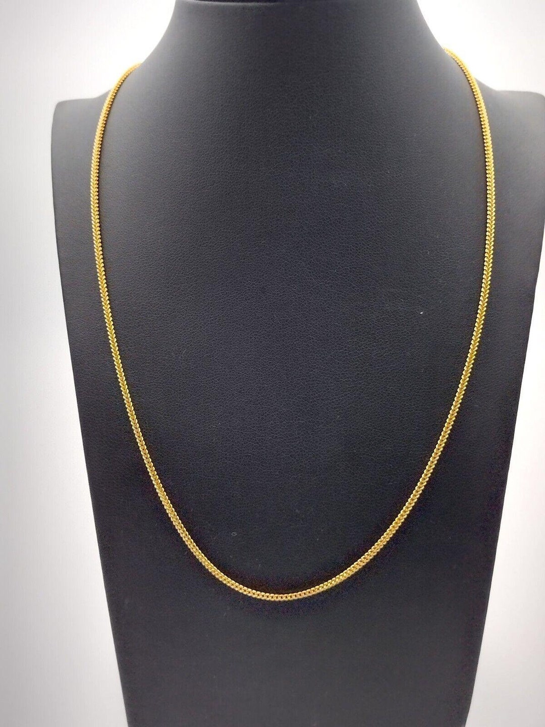 22ct Yellow Gold Mens/ladies Fox Tail Chain Necklace 18 Inches - Etsy