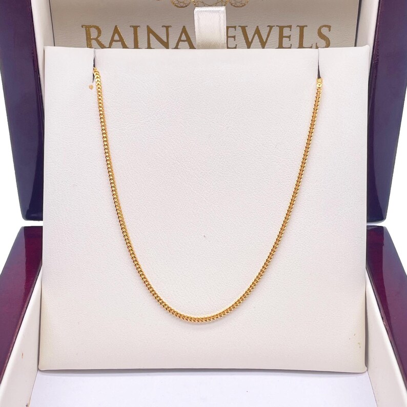 22ct Yellow Gold Solid Foxtail Chain Necklace 18inches 1.3mm Width - Etsy