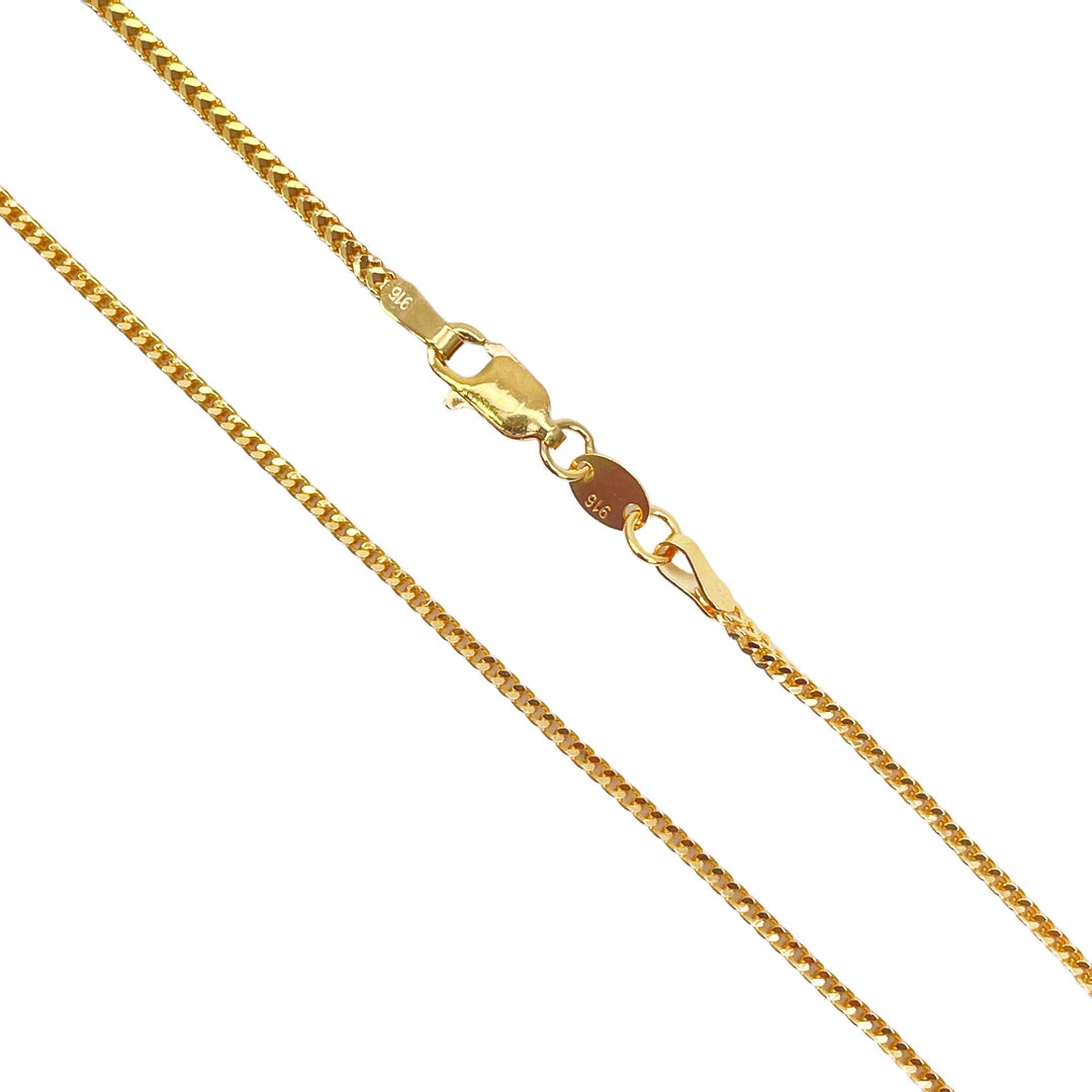 22ct Yellow Gold Solid Foxtail Chain Necklace 16 Inches 1.8mm Width - Etsy