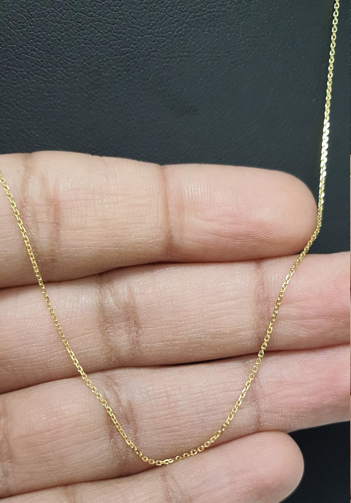 18K Yellow Gold Ladies Fancy Chain Necklace 18 Inches - Etsy UK