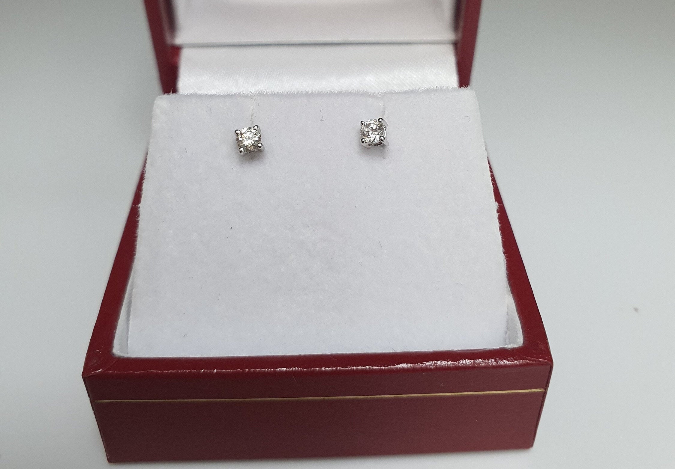 18carat White Gold Diamond Baby Earrings 0.04 Cts Child - Etsy UK