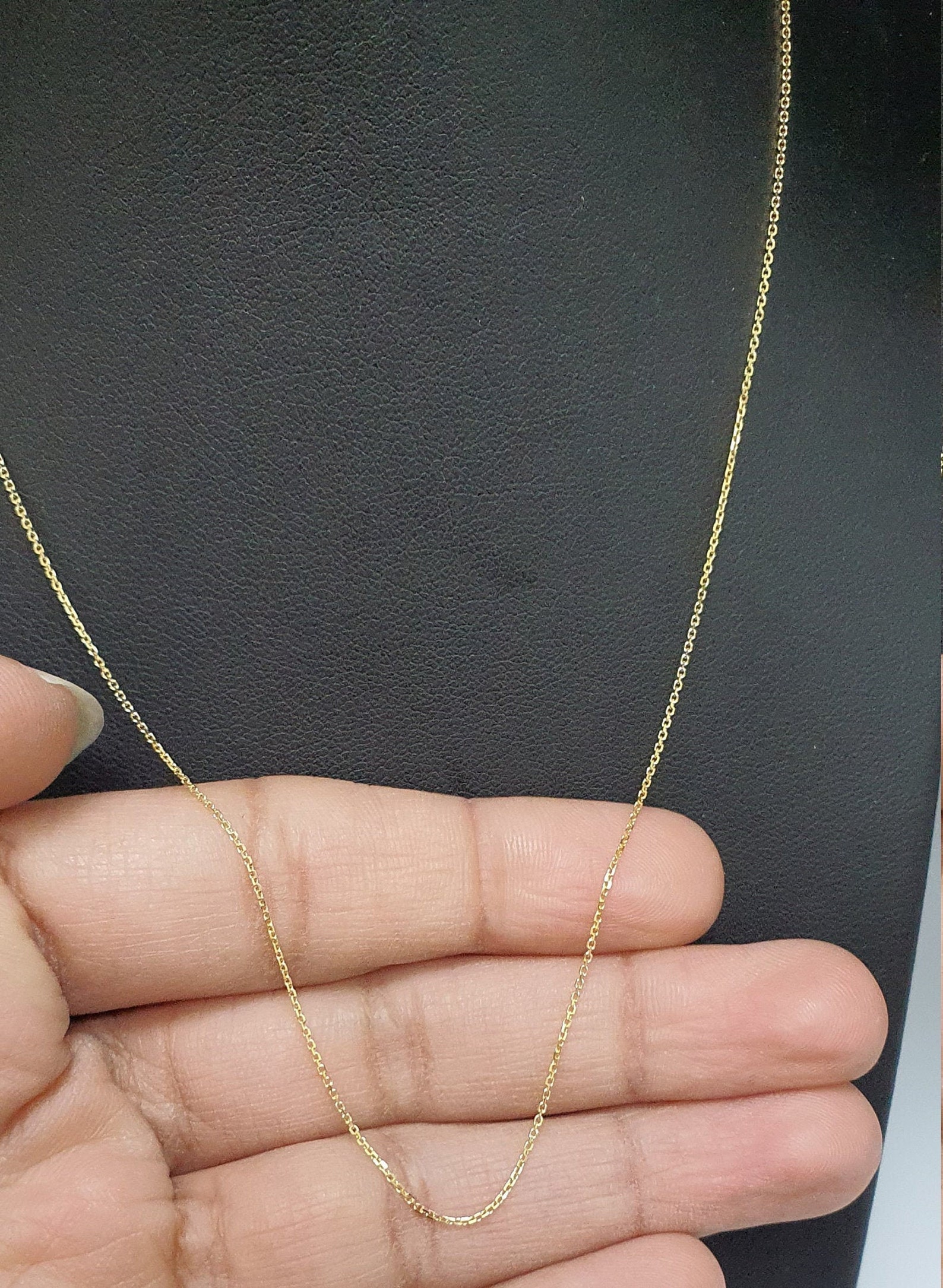 18K Yellow Gold Ladies Fancy Chain Necklace 18 inches | Etsy