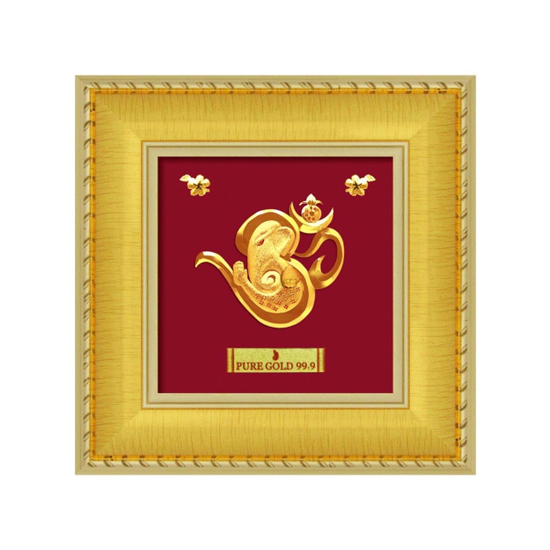 24ct Pure Gold Leaf Om Ganesha Frame 12.7 X 12.7cm - Etsy
