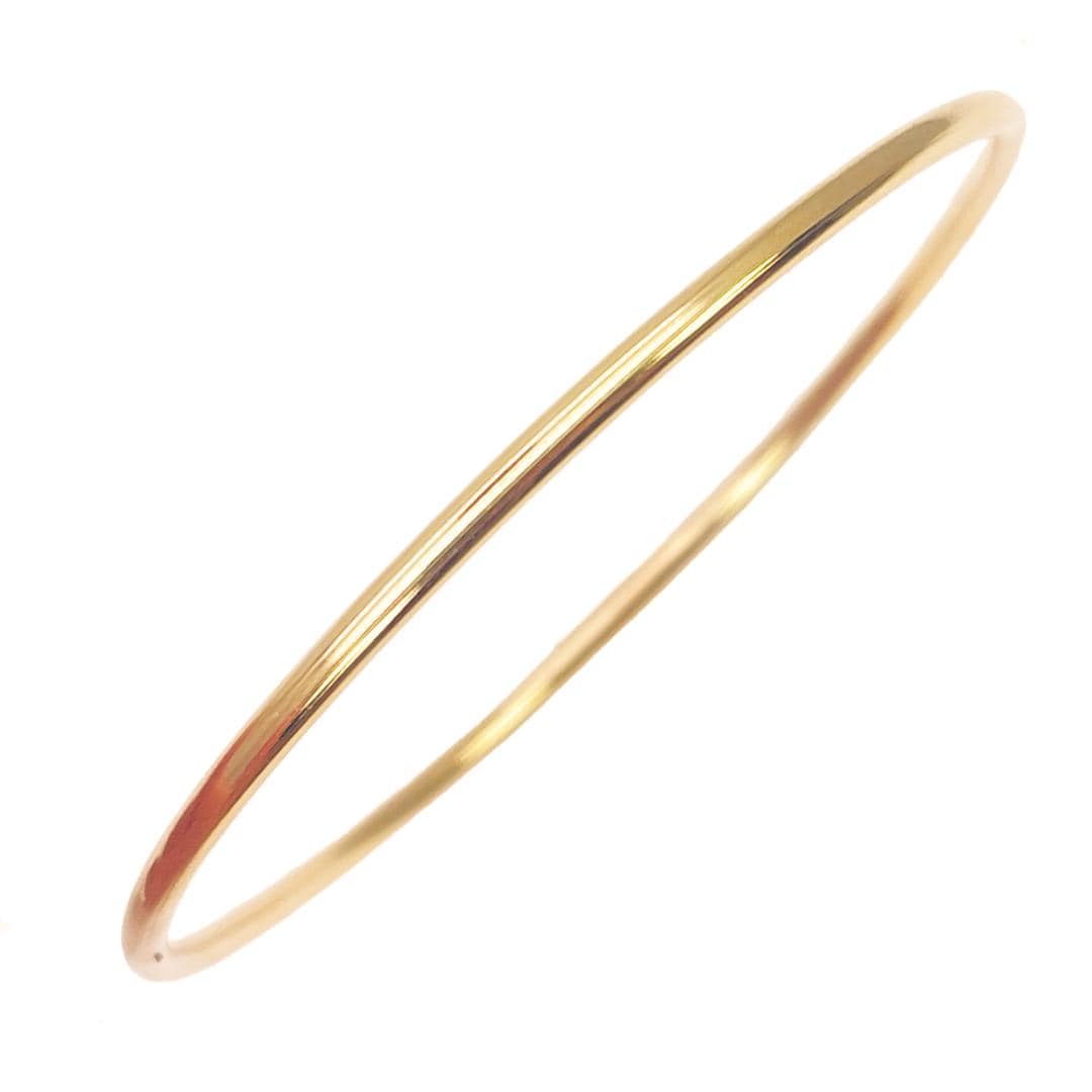 22ct Yellow Gold Solid Round Wire Handmade Plain Bangle 16.5gm ...