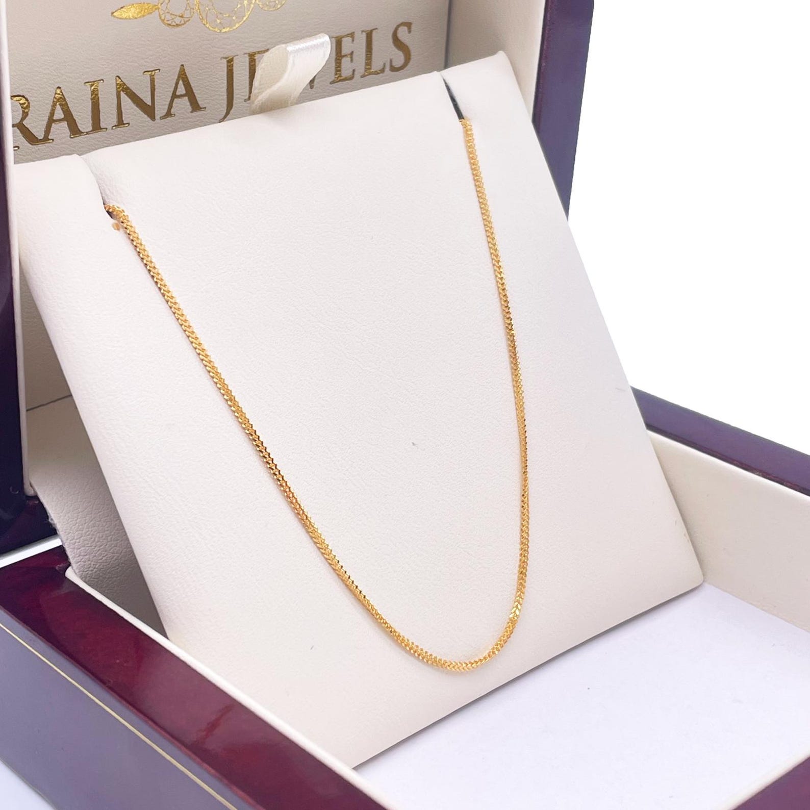 22ct Yellow Gold Solid Foxtail Chain Necklace 18 Inches 1mm Width - Etsy