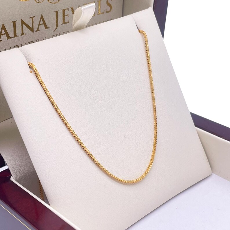 22ct Yellow Gold Solid Foxtail Chain Necklace 20 Inches 1.2mm Width - Etsy