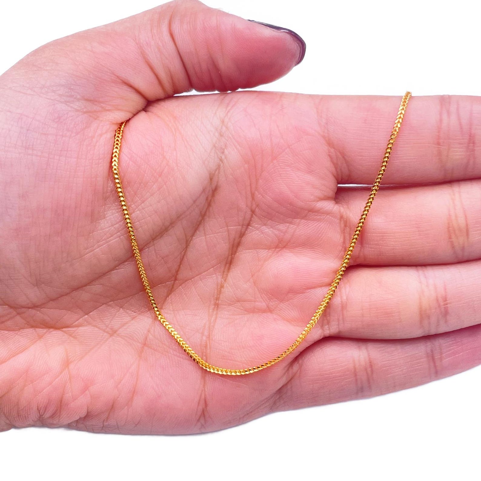 22ct Yellow Gold Solid Foxtail Chain Necklace 20 Inches 1.2mm Width - Etsy