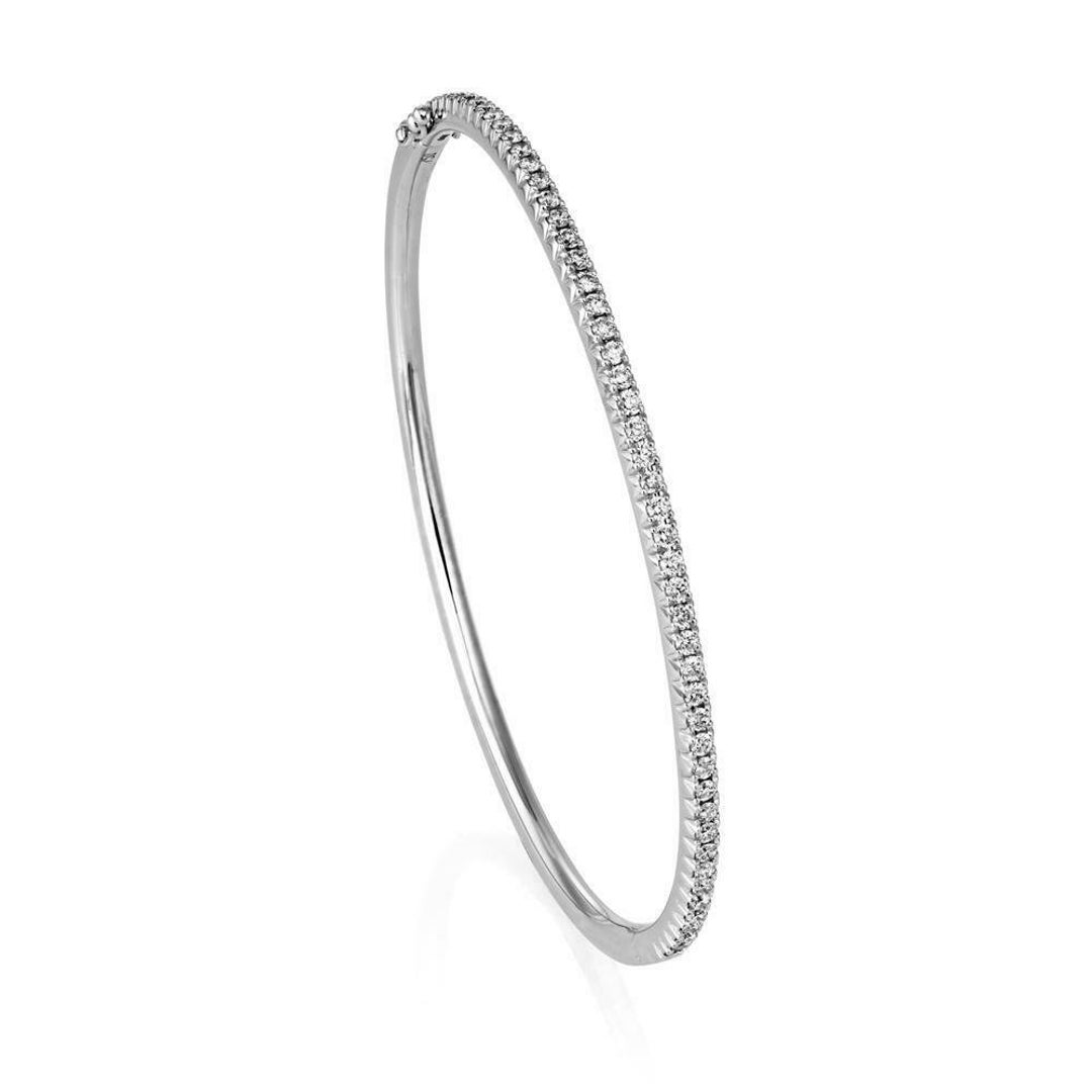 18carat White Gold Diamond Half Circle Hinged Bangle 0.80 Carats - Etsy