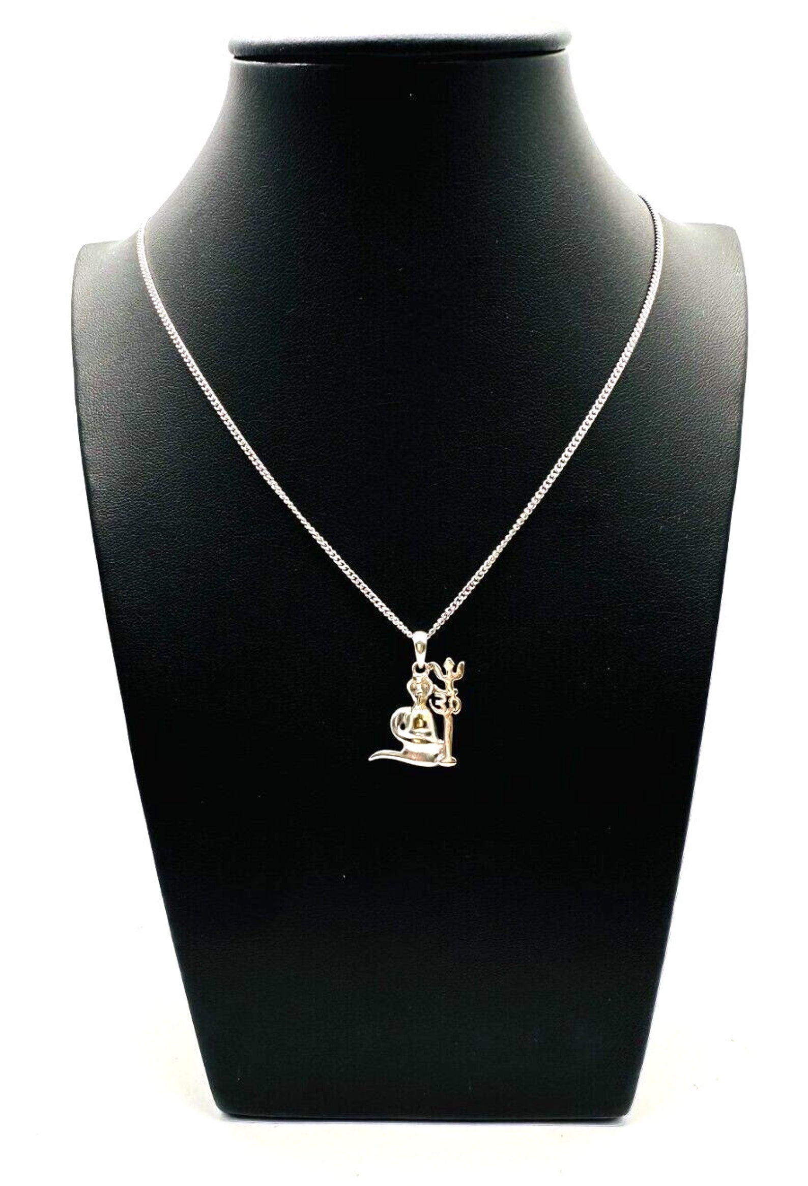 18ct Gold Lord Shiva Shivling Pendant With Trishul and Om Symbol, 2 ...