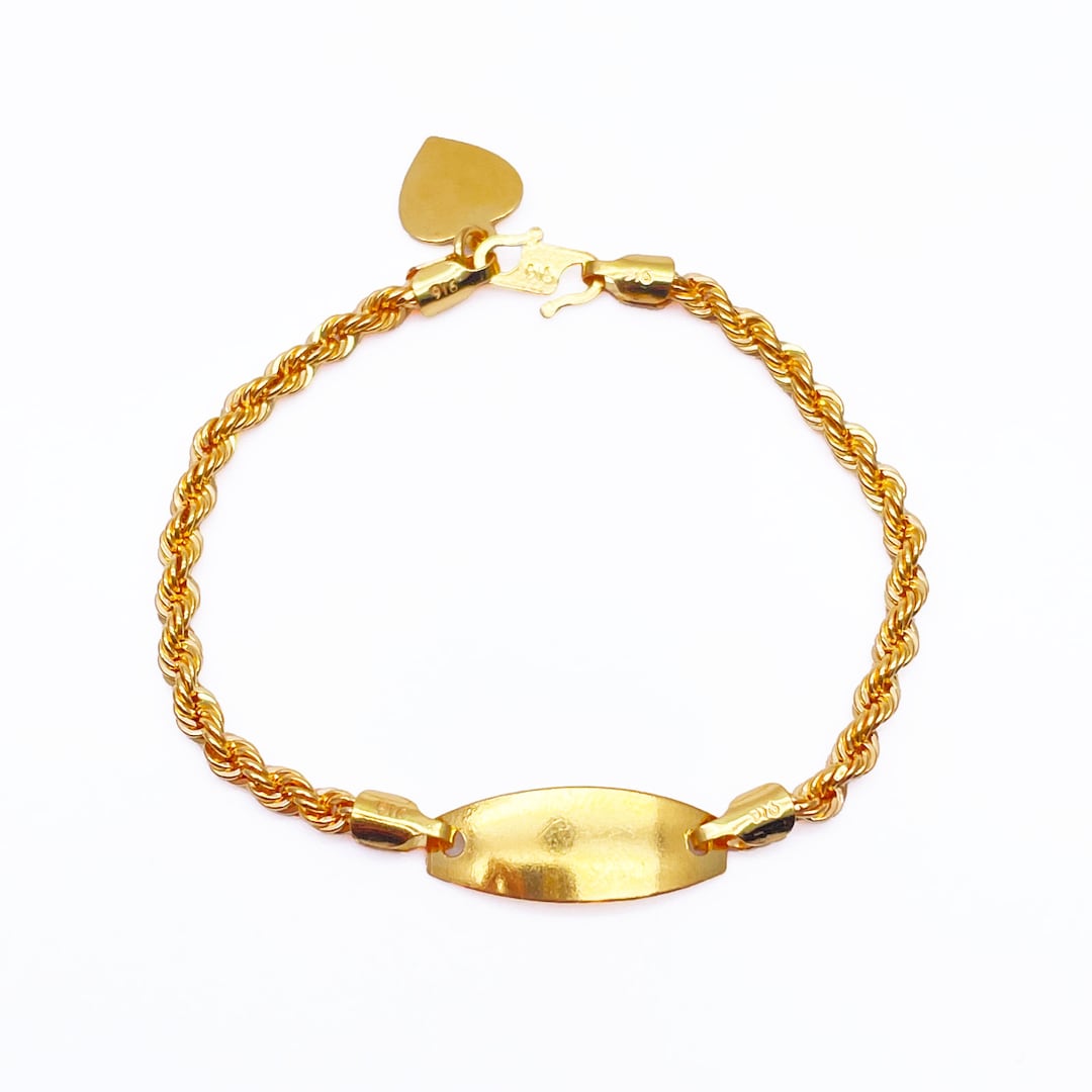 22ct Yellow Gold Diamond Cut Kids Gold Bracelet 5inches - Etsy