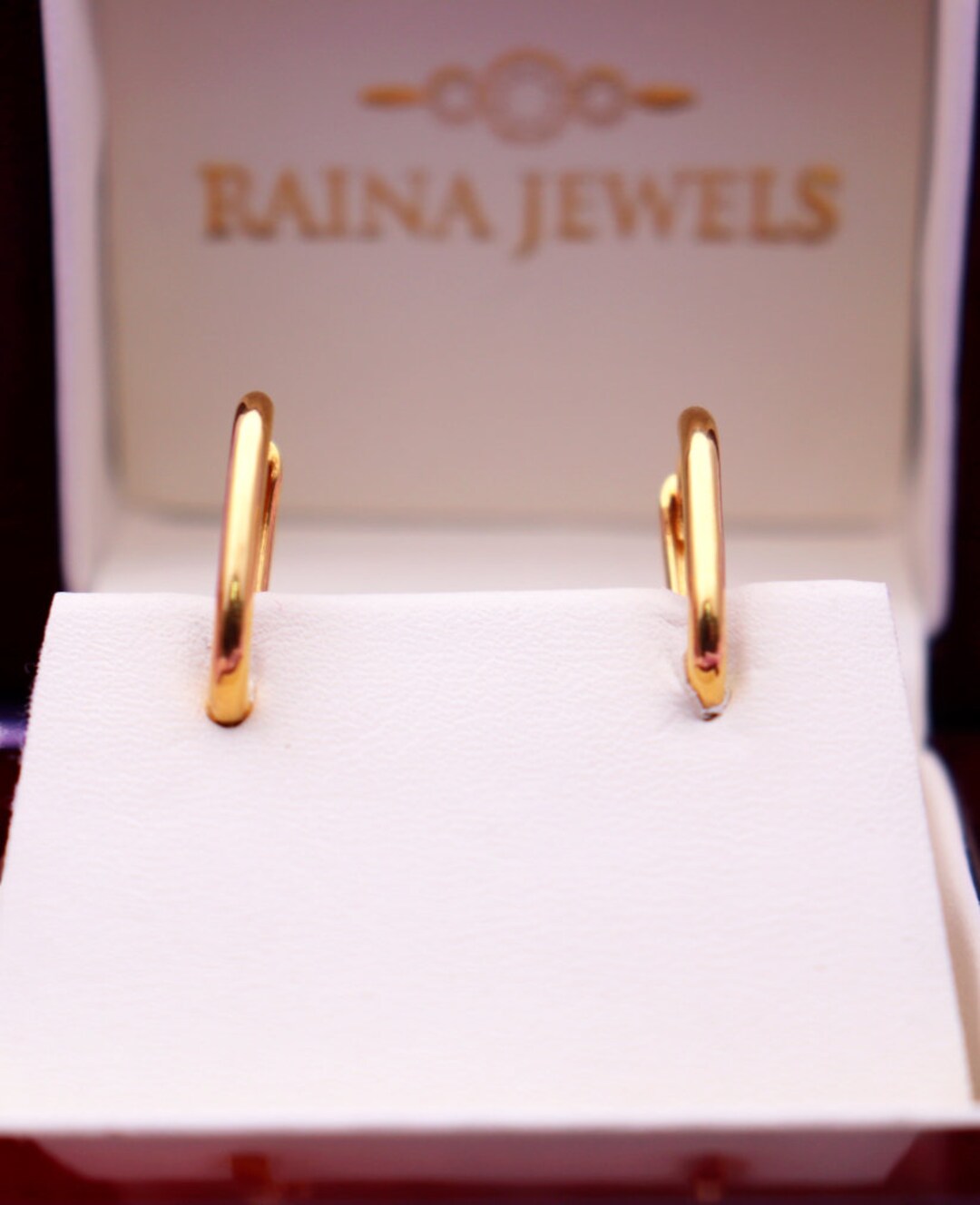 22ct Yellow Gold Paper Clip Hoop Earrings 916 Stamped - Etsy