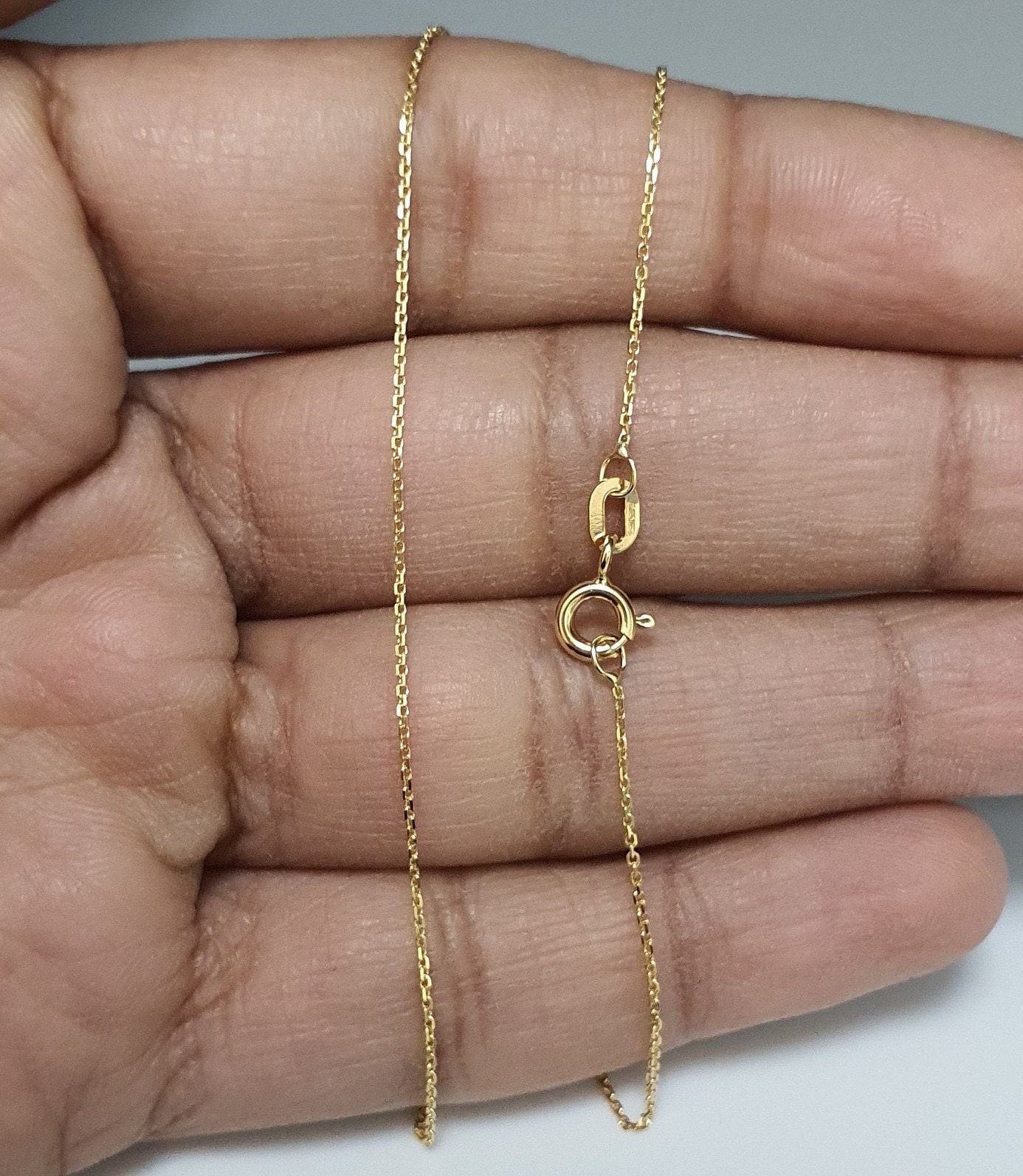 18K Yellow Gold Ladies Fancy Chain Necklace 18 Inches - Etsy UK