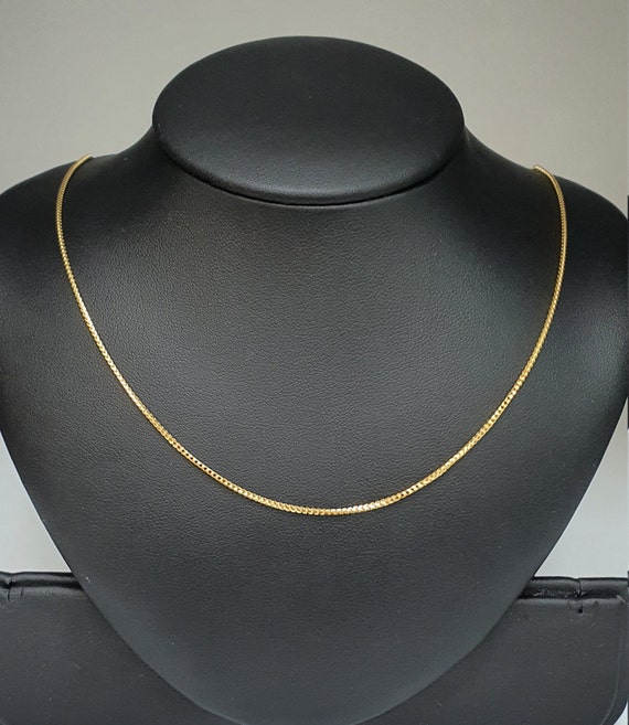 18K Yellow Gold Ladies Fancy Chain Necklace 18 inches | Etsy