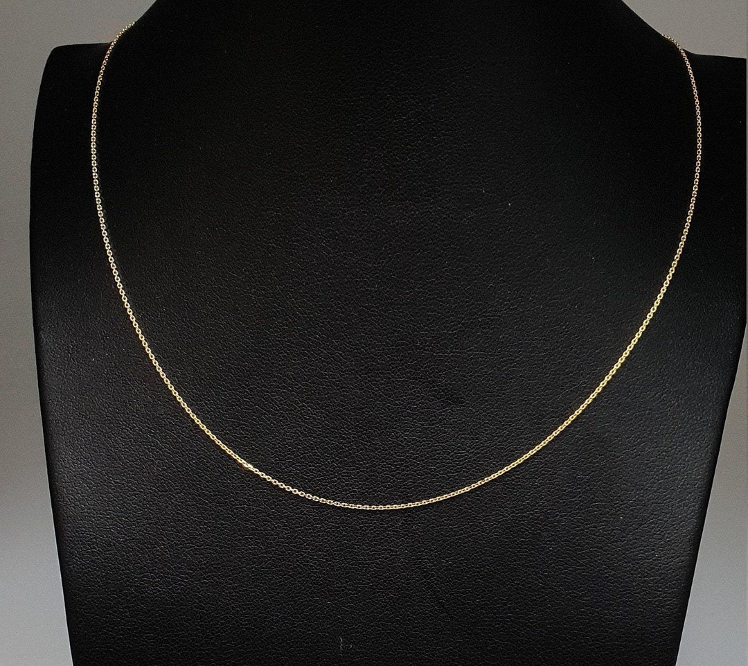 18k Yellow Gold Ladies Fancy Chain Necklace 18" Inches Long Hallmarked ...