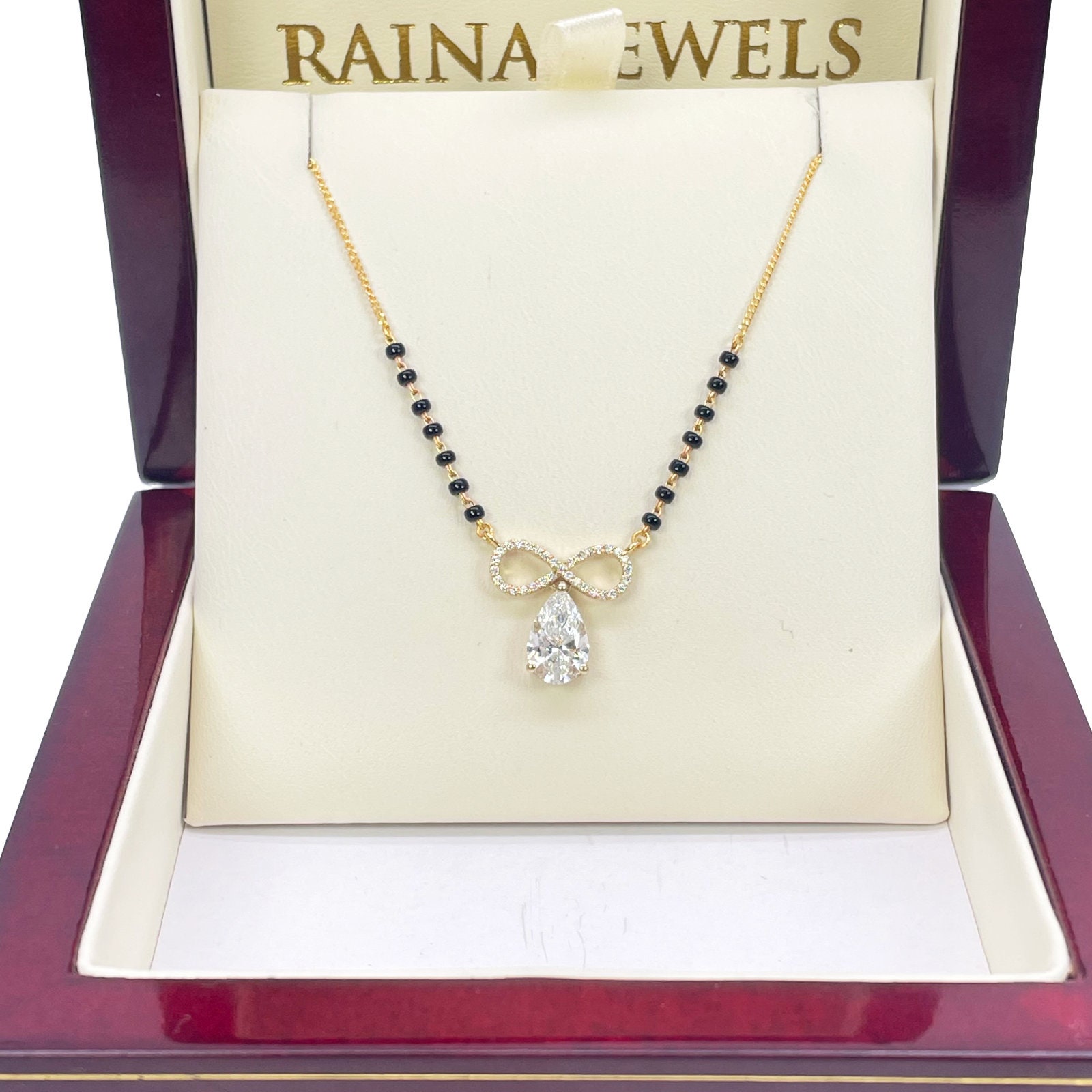 18ct Yellow Gold Lab Grown Diamond 1.65ct Infinity Mangalsutra Necklace Igi Cert Etsy