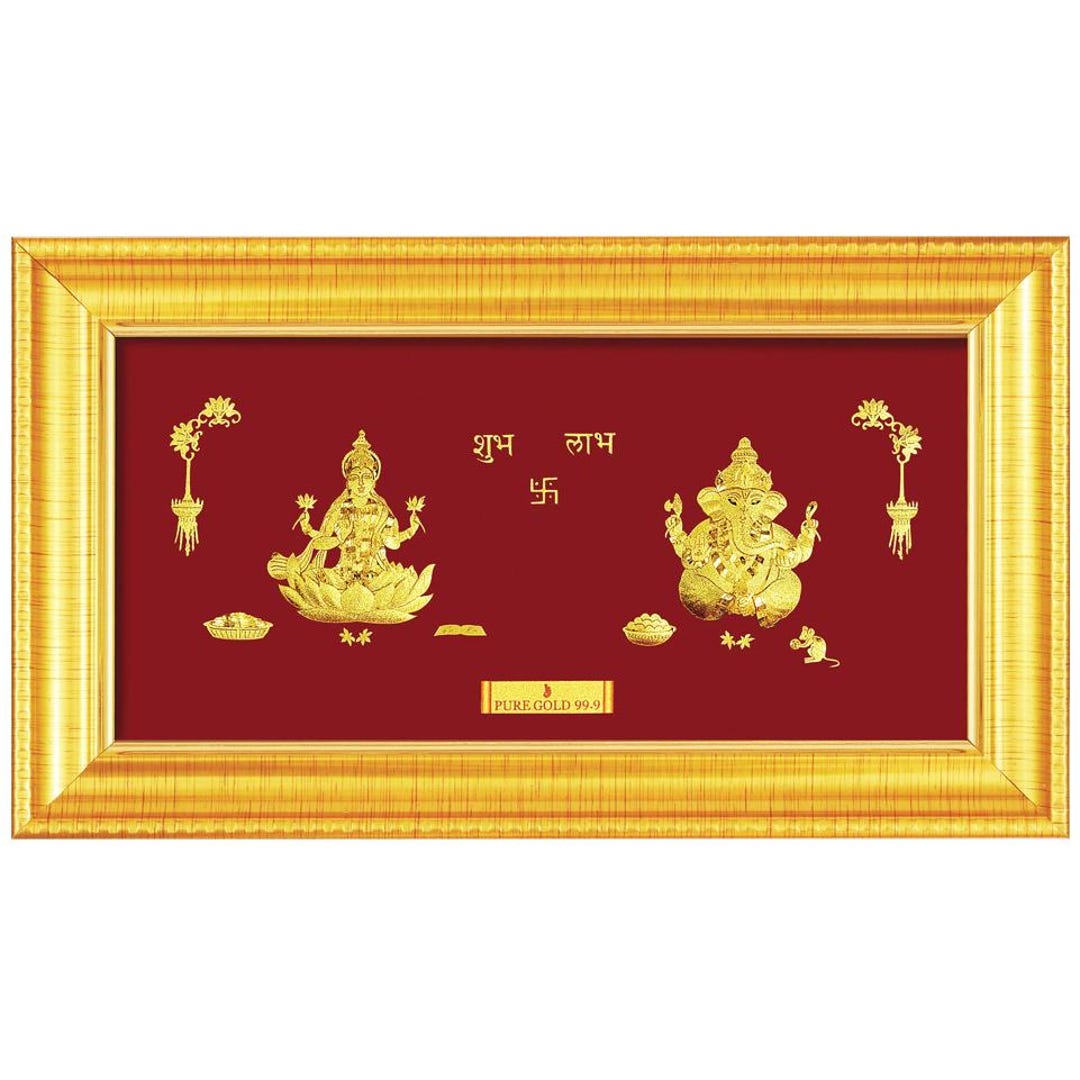 24ct Pure Gold Leaf Lakshmi & Ganesha Frame 10 X 5.5inches - Etsy