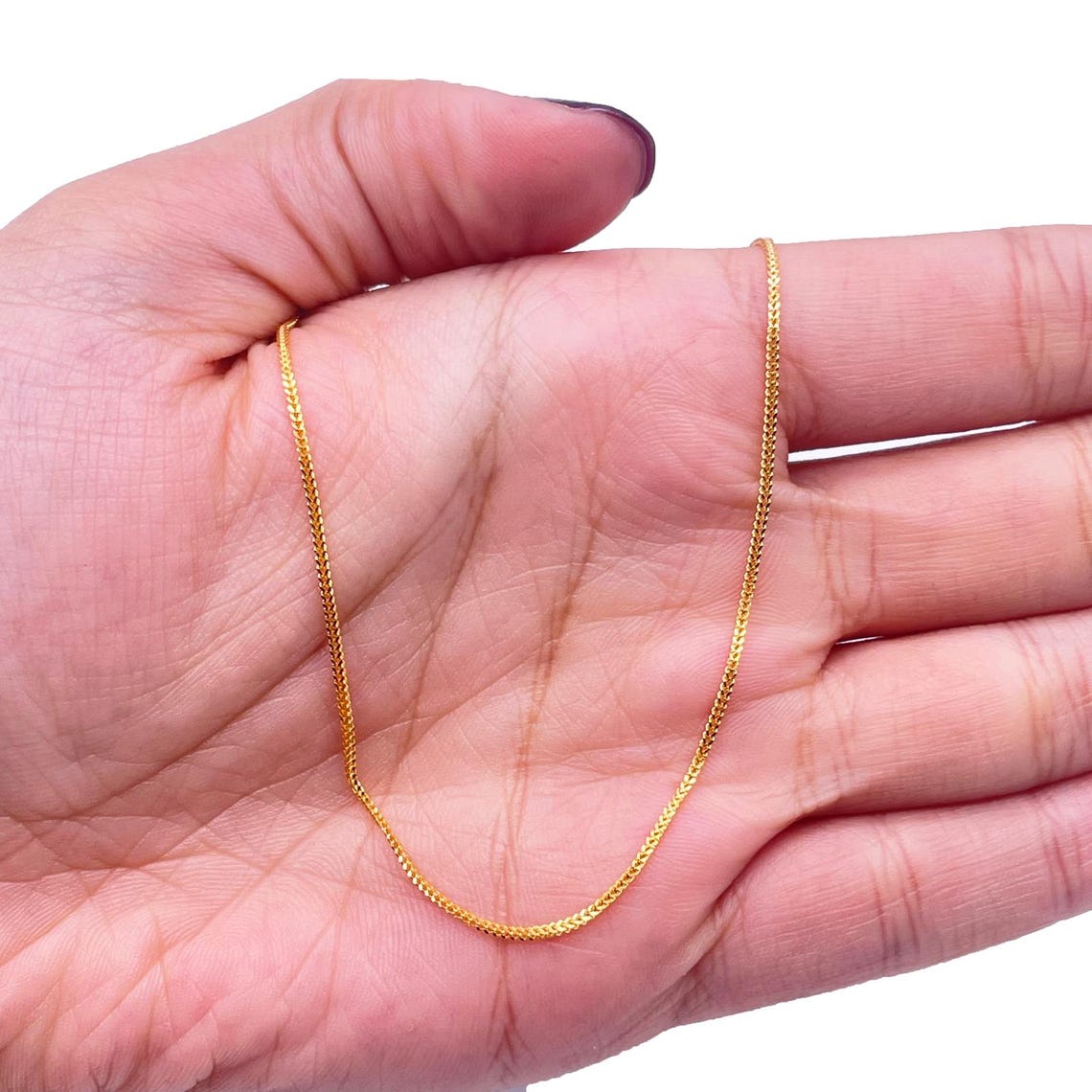 22ct Yellow Gold Solid Foxtail Chain Necklace 18 Inches 1mm Width - Etsy