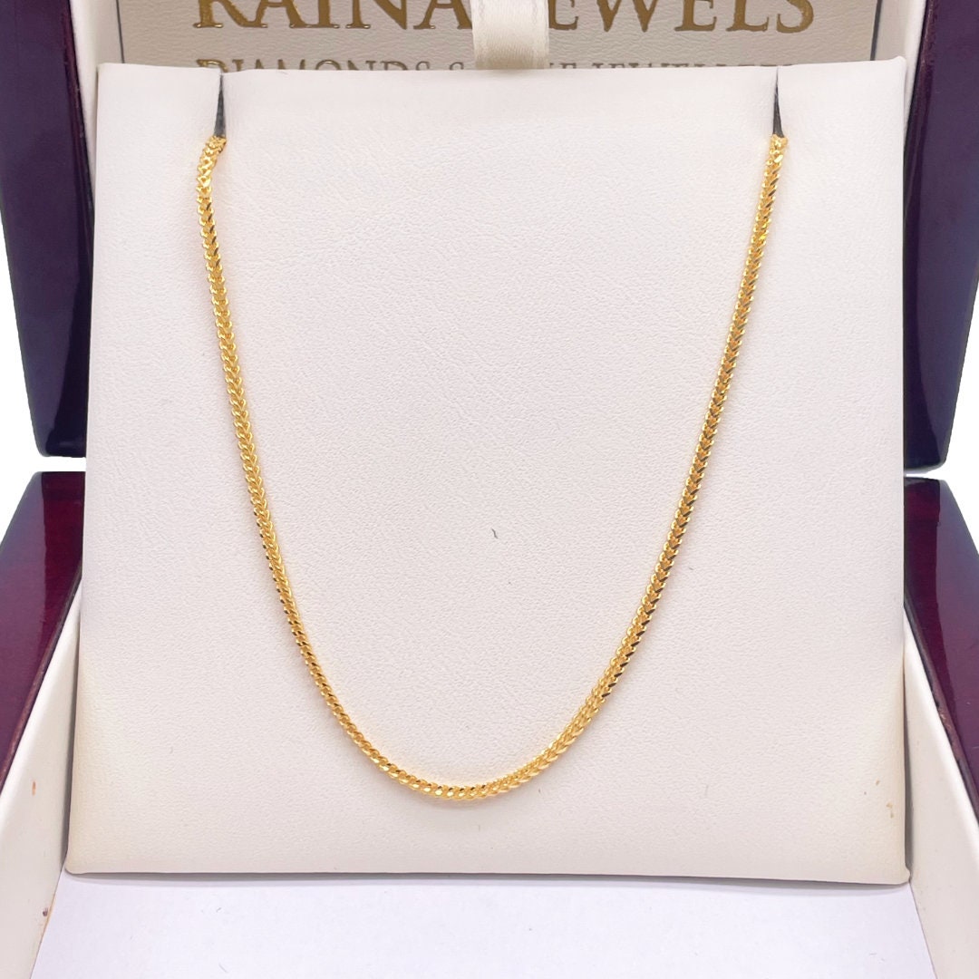 22ct Yellow Gold Solid Foxtail Chain Necklace 18 Inches 1.4mm Width - Etsy