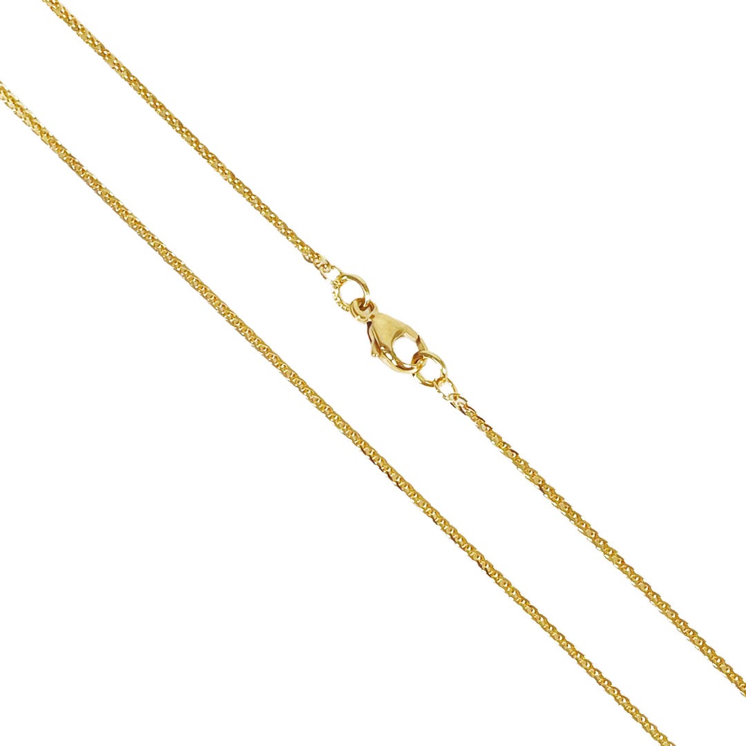 18ct Yellow Gold Spiga/wheat Chain Necklace 18 Inch 0.8mm Width - Etsy