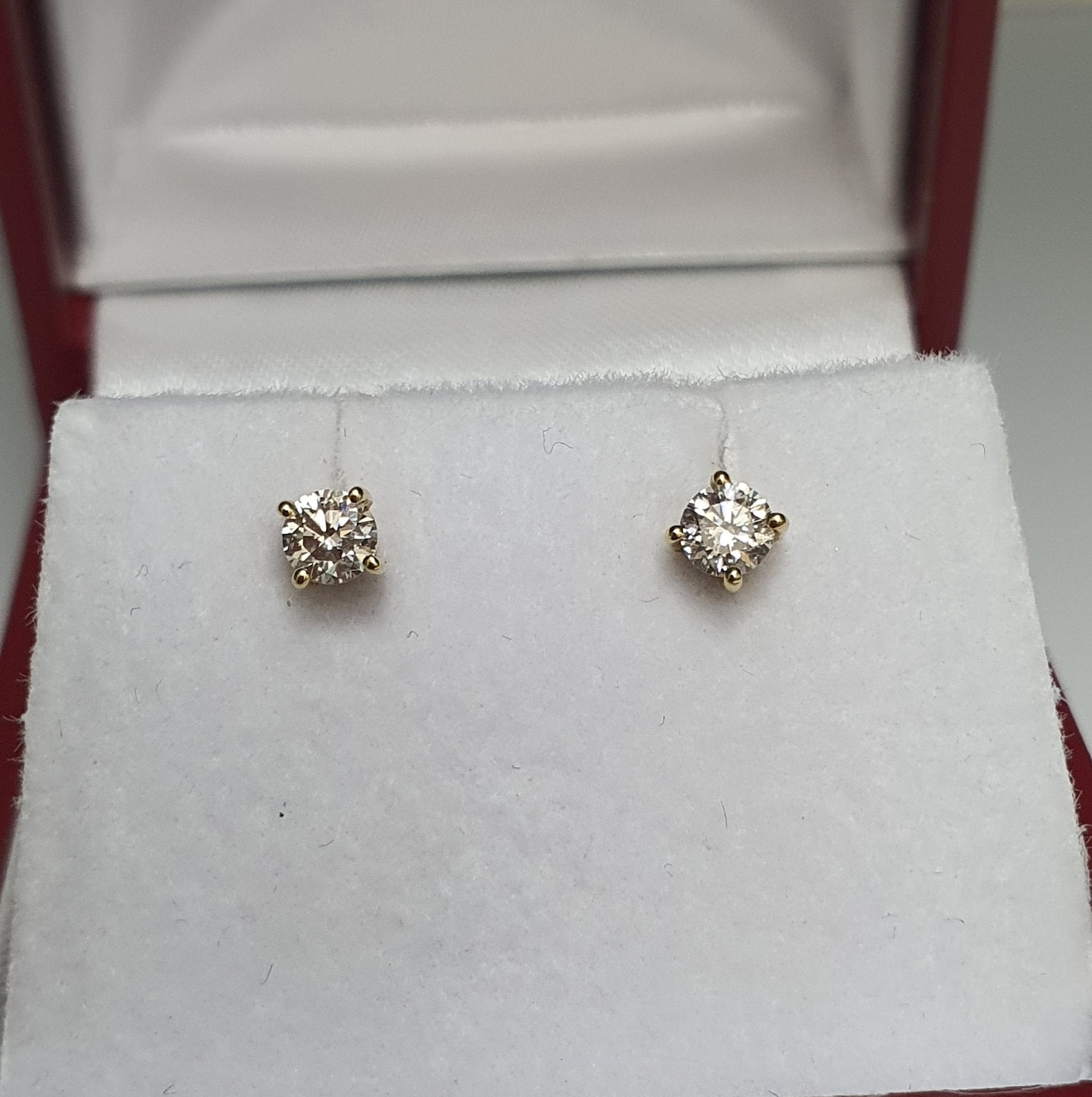 18carat White Gold Diamond Baby Earrings 0.14 Cts Child - Etsy