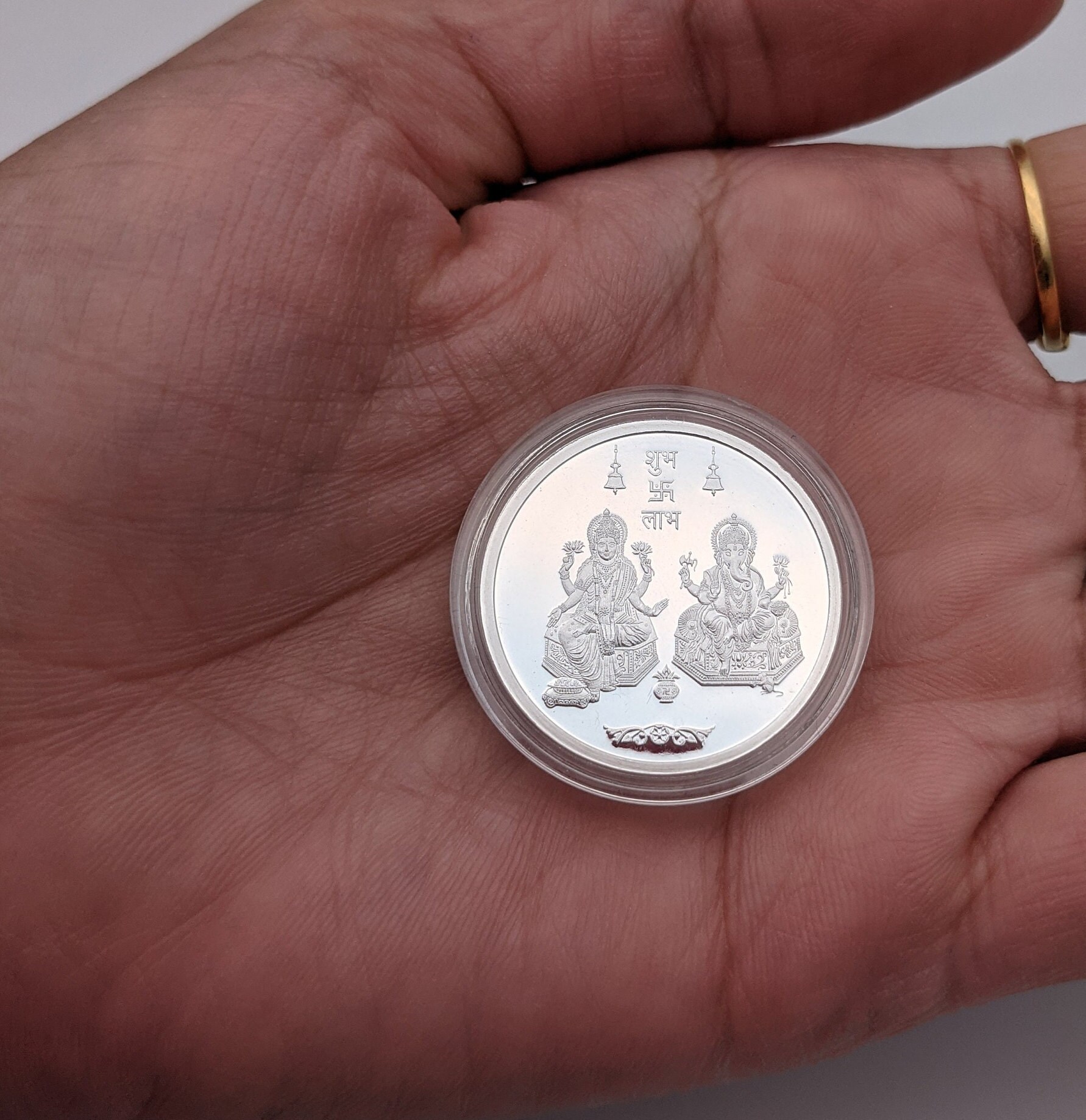 Silver Coin Laxmi Ganesh Silver Diwali / Dhanteras / Gift Fine - Etsy