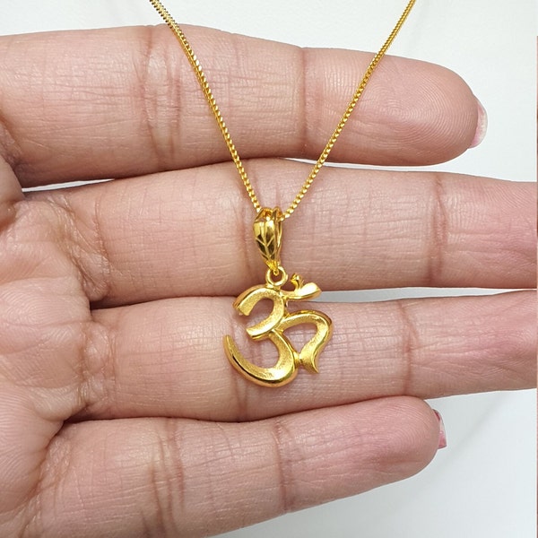 Gold Om Pendant - Etsy