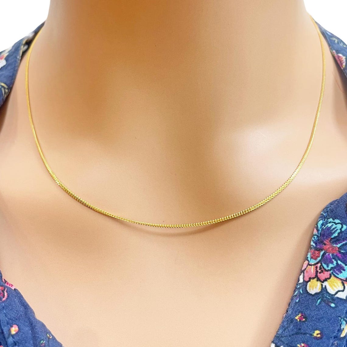 22ct Yellow Gold Solid Foxtail Chain Necklace 18 Inches 1mm Width - Etsy