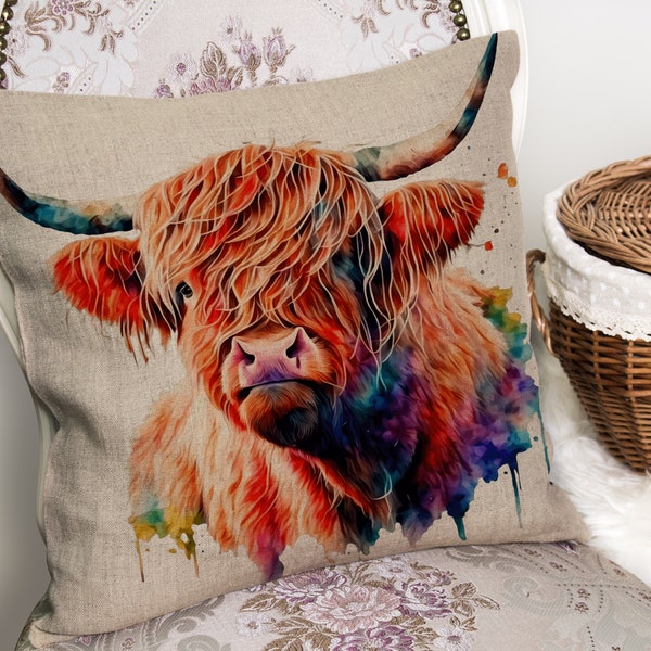 Highland Cow Cushion - Etsy UK