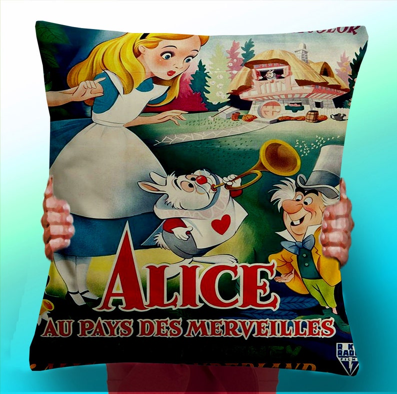 Alice in Wonderland Vintage Poster Cushion / Pillow Cover / - Etsy