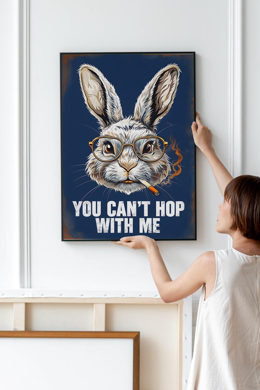 You Can't Hop With Me Funny Cartoon Rabbit Bunny - Art Print / Poster ...