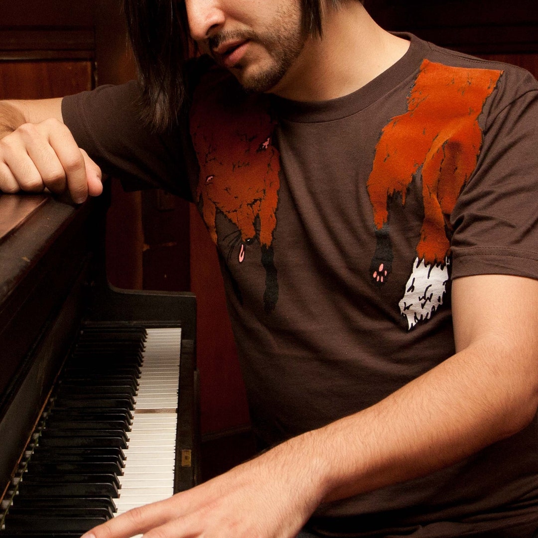 Faux Foxy Fuzzy Felt Fox Fur Wrap Art on Brown or Beige - Etsy