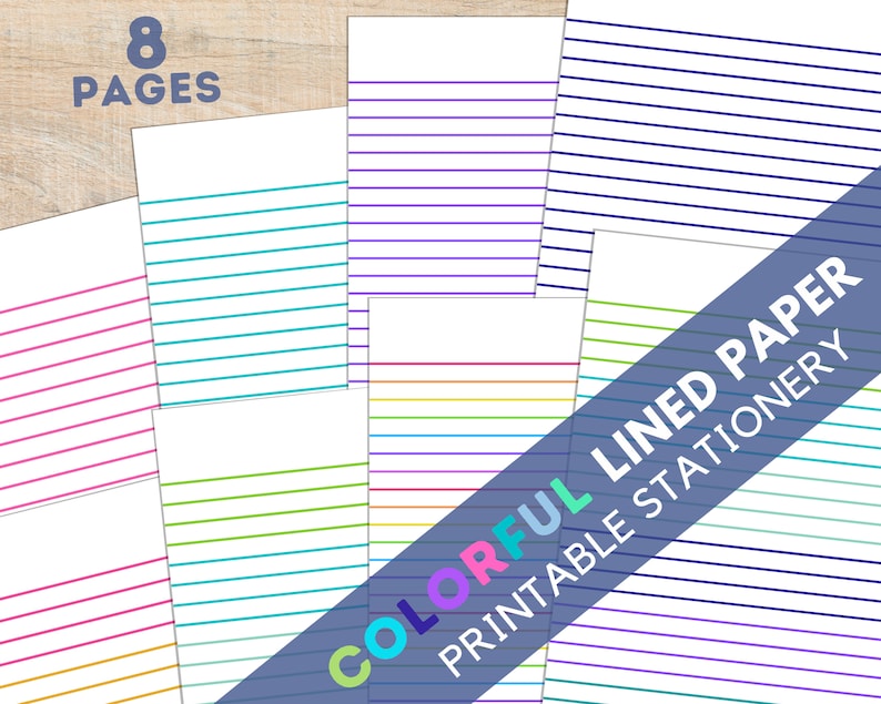 Stationery Lined Paper - Printable Lined Stationery - Etsy