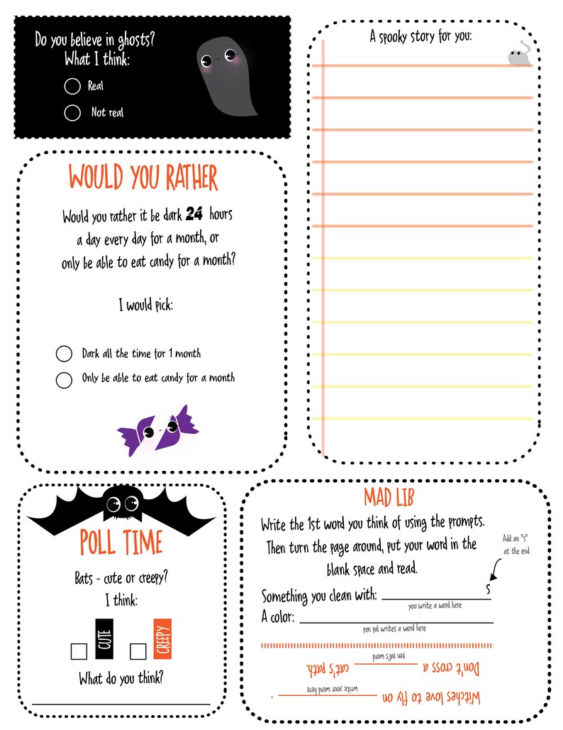 Halloween Printables Kids Halloween Pen Pal Printable - Etsy