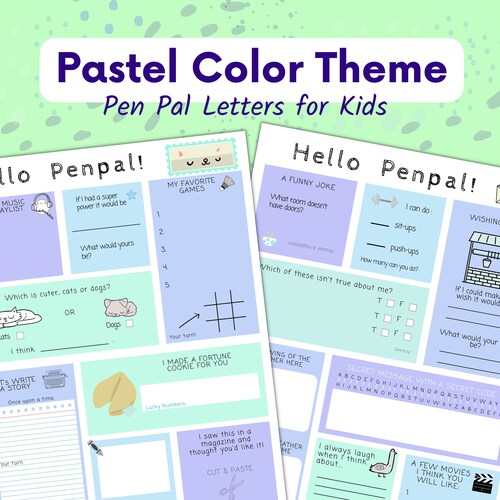PEN PAL KIT for Kids Pen Pal Set Pen Pal Letters Snail - Etsy