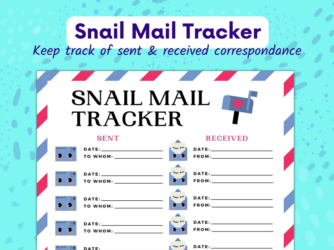 Snail Mail Tracker - Pen Pal Tracker - Etsy