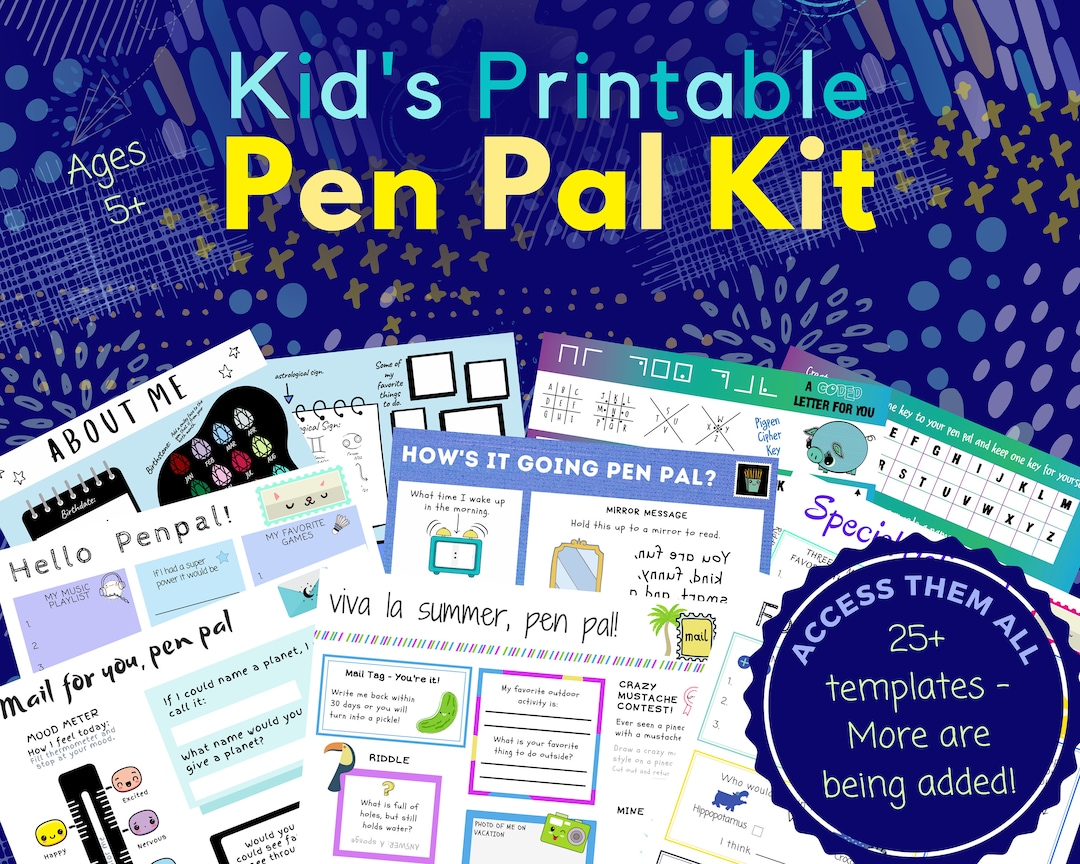 Kids Pen Pal Kit: 25+ Printable Letter Templates (digital Download) - Etsy