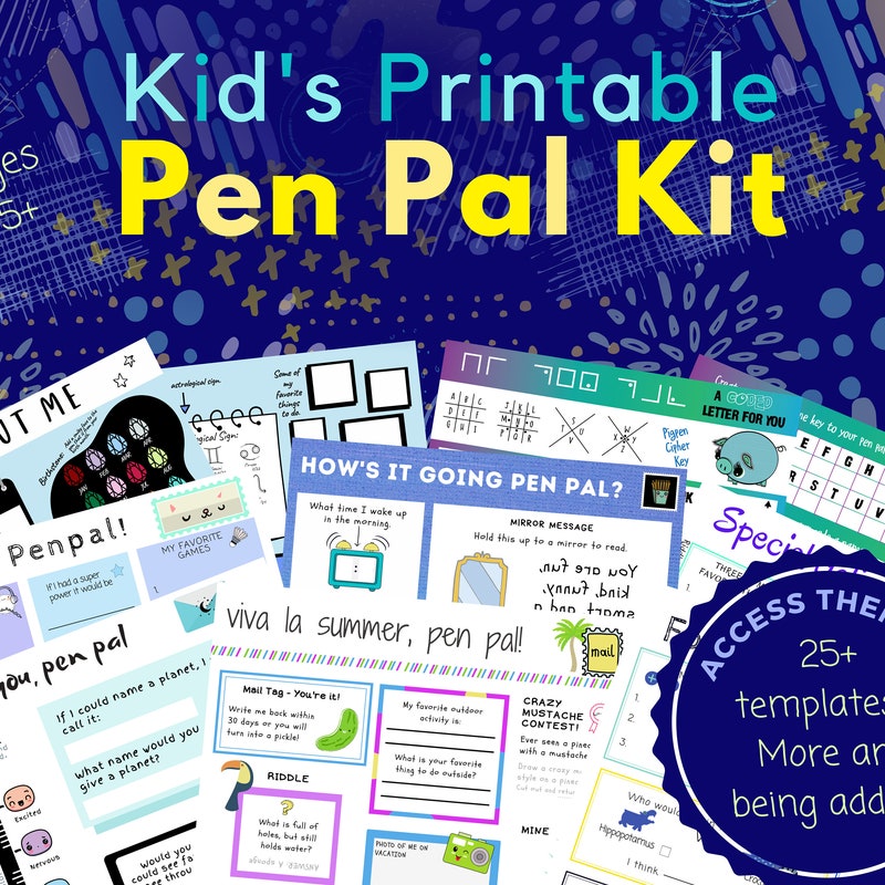 Pen Pal Kids Template - Etsy