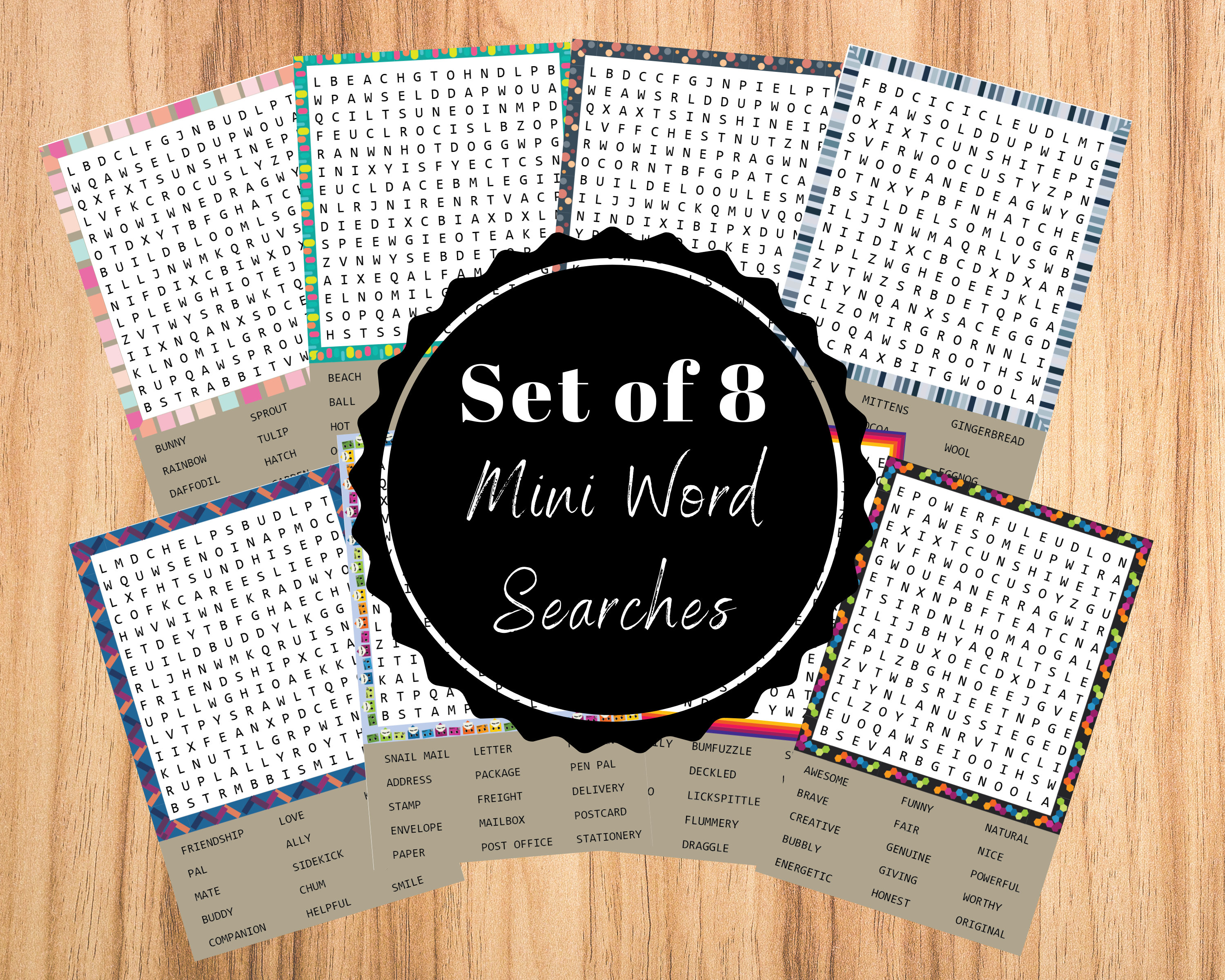 Mini Word Searches: Printable Snail Mail Activity (PDF) - Etsy