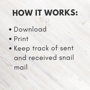 Snail Mail Tracker - Pen Pal Tracker - Etsy