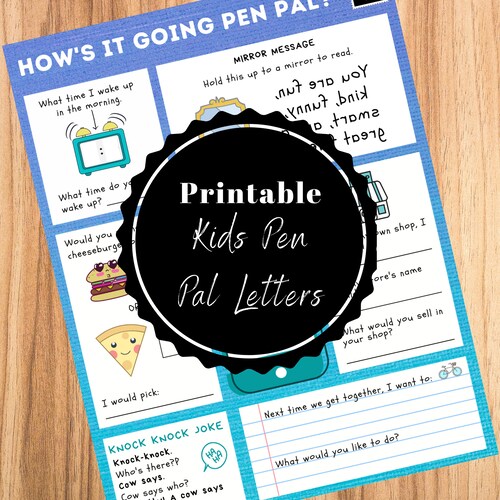 Pen Pal Activity Pages - Etsy